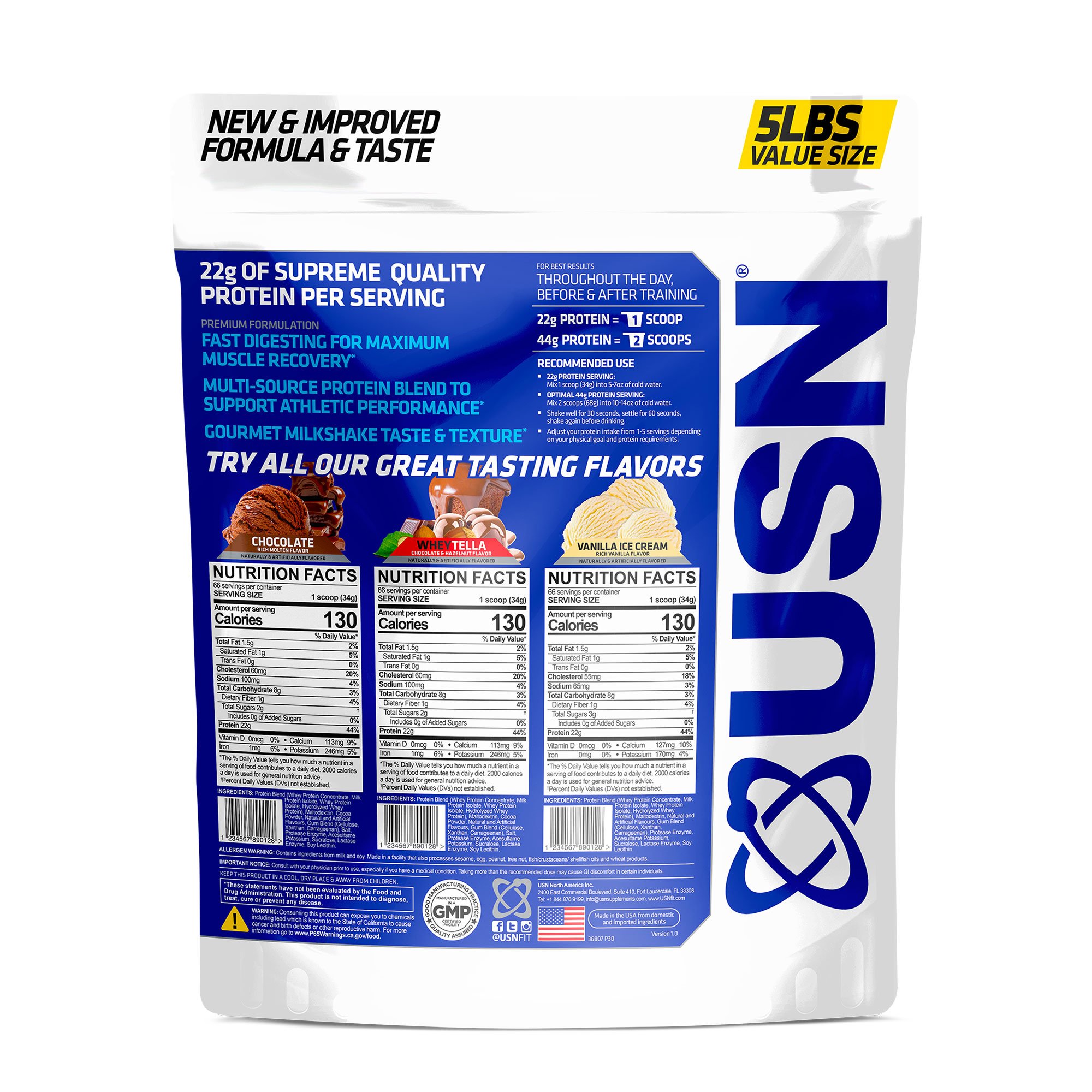 USN 100% Premium Whey Protein Plus 5lb. – Súper Suplementos Deportivos