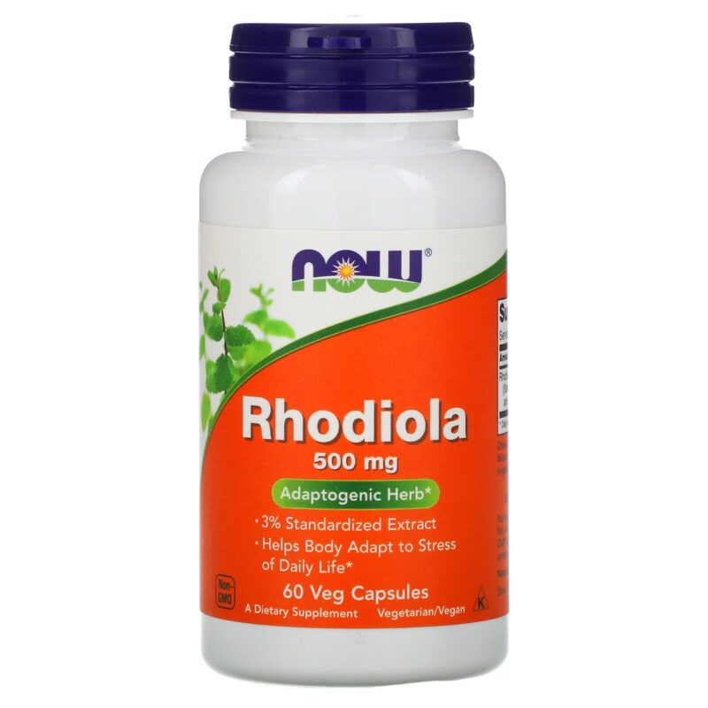 NOW Rhodiola Rosea 60 Cápsulas Vegetales. – Súper Suplementos Deportivos