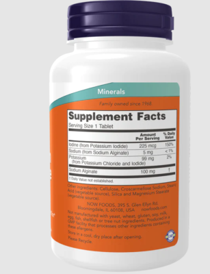 NOW Yoduro de Potasio 180 Tabletas. – Súper Suplementos Deportivos