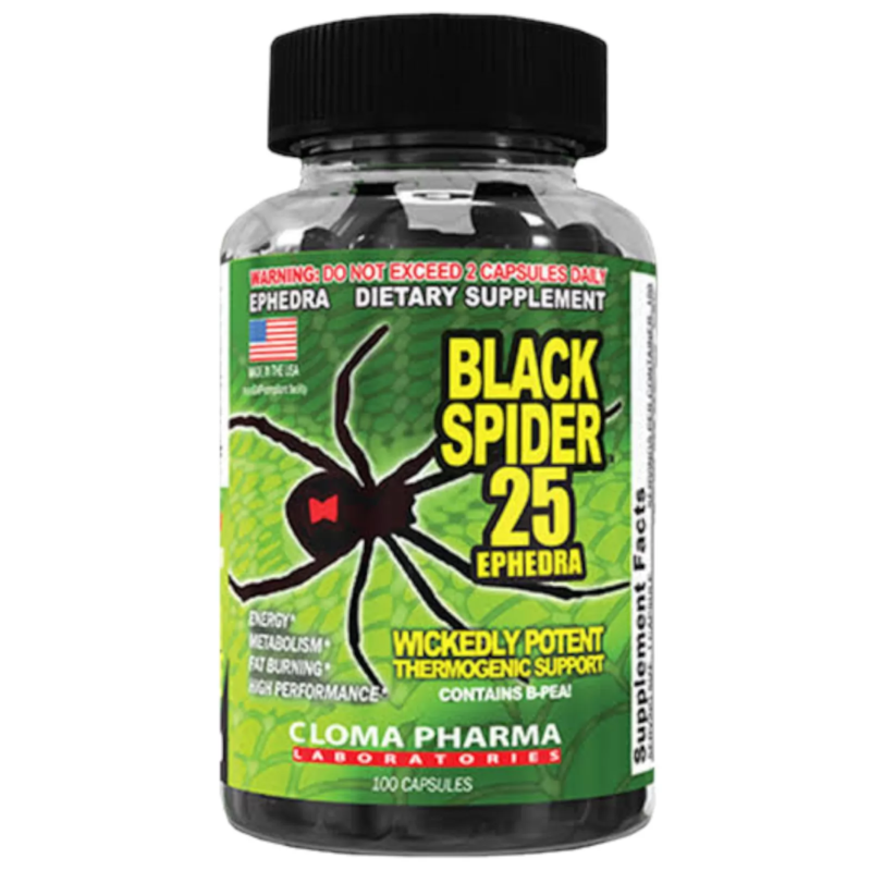 CLOMA PHARMA Black Spider 100 Capsulas. – Súper Suplementos Deportivos