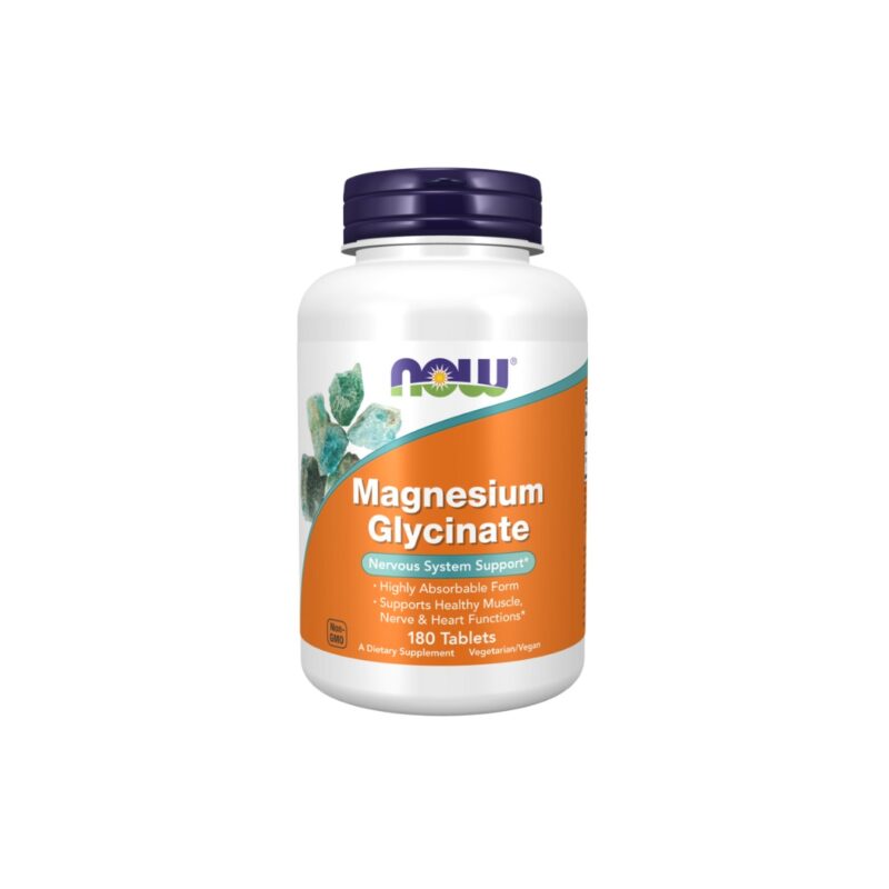 NOW Glicinato De Magnesio 200 mg 180 Tabs – Súper Suplementos Deportivos