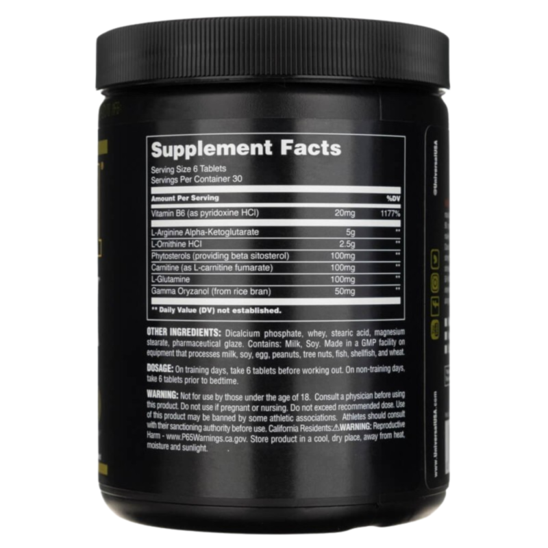 UNIVERSAL NUTRITION GH MAX 180 Tabletas L-Arginina y L-Ornitina – Súper ...